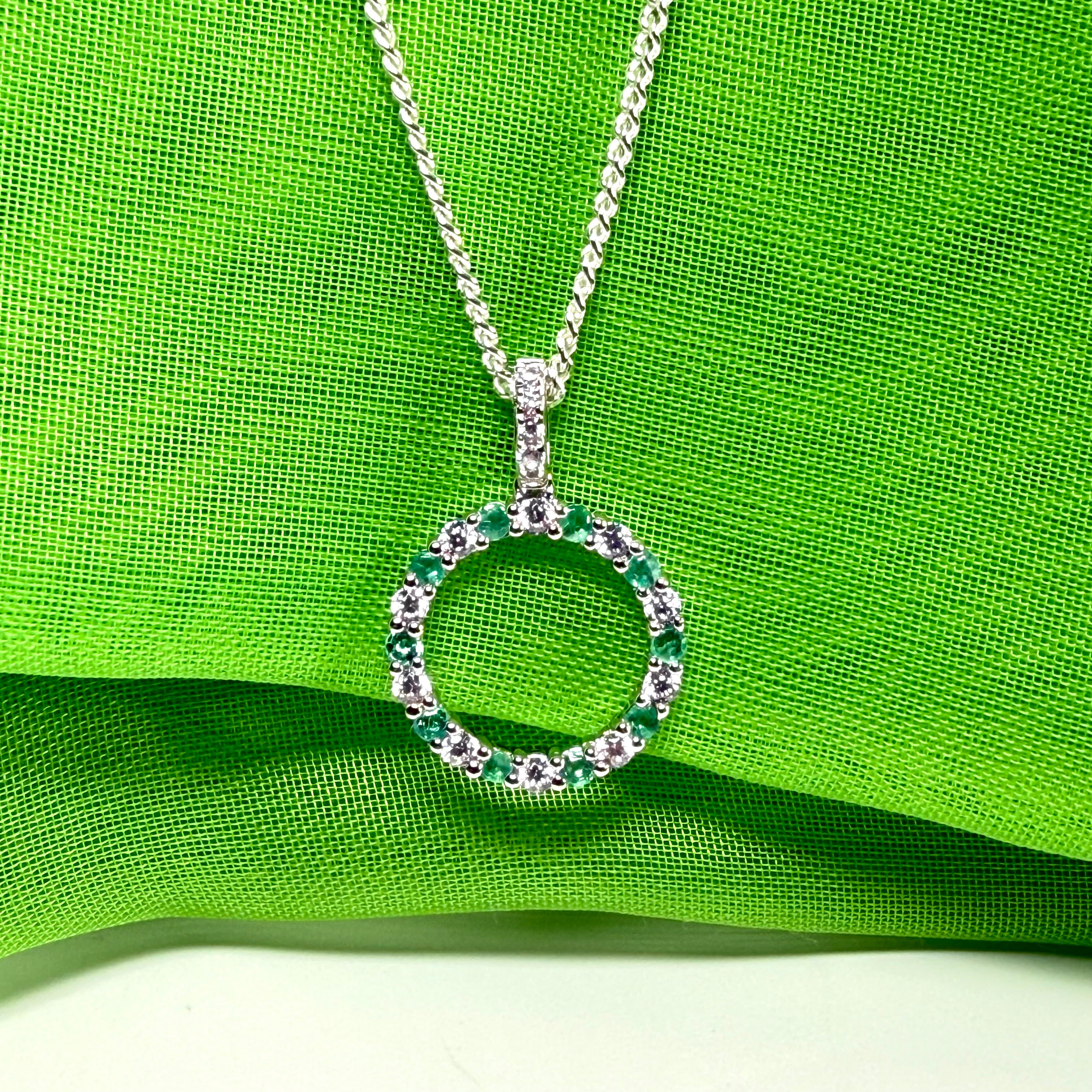 Real emerald Circle of Life round necklace pendant – Sarah Beth Jewellers