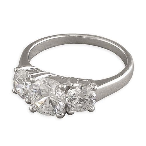 Sterling Silver Three Stone Trilogy Ring – Sarah Beth Jewellers
